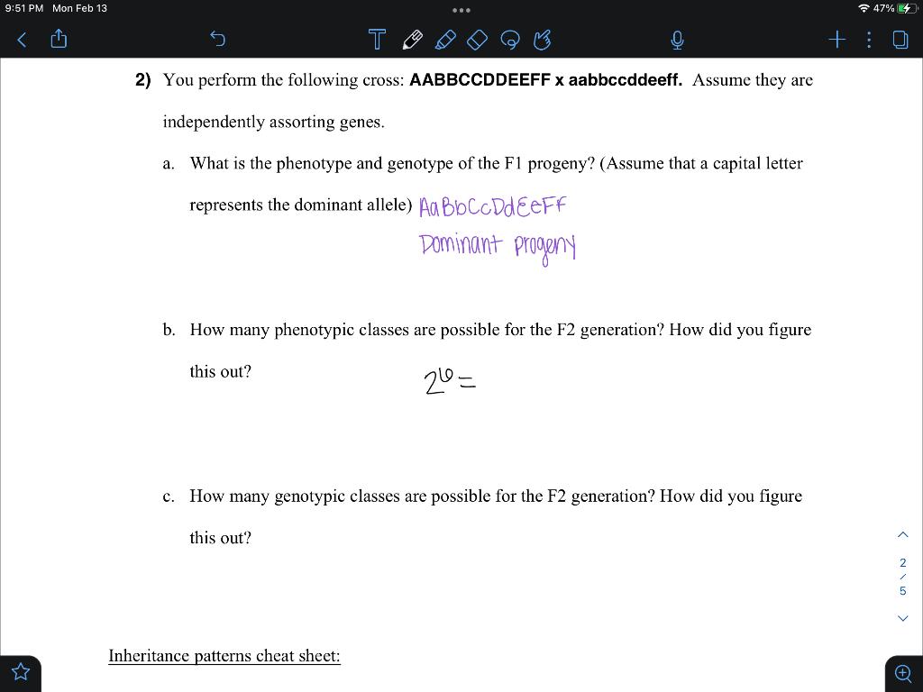 Solved 2) You perform the following cross: AABBCCDDEEFF x | Chegg.com