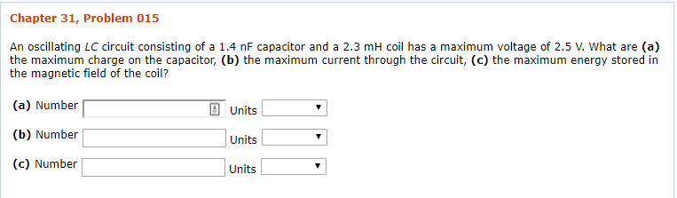 Solved Chapter 31, Problem 015 An oscillating LC circuit | Chegg.com