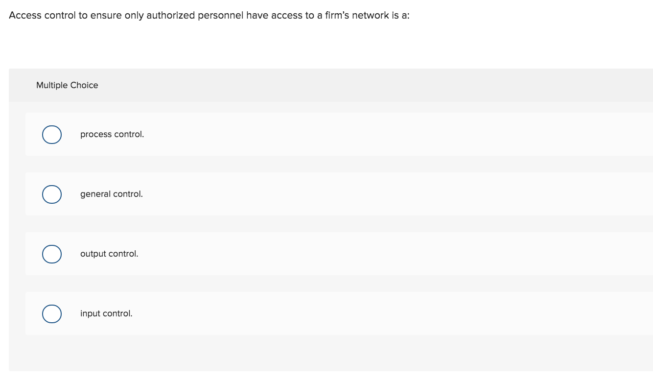 Solved Access control to ensure only authorized personnel | Chegg.com