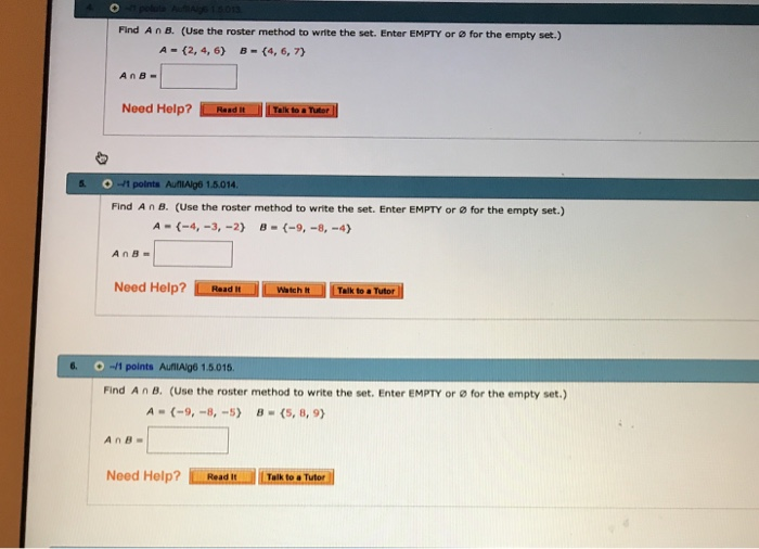 Solved Find A B. (Use the roster method to write the set. | Chegg.com