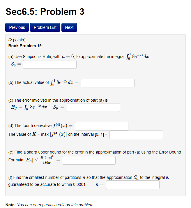 Solved Sec6.5: Problem 3 Previous Problem List Next (2 | Chegg.com