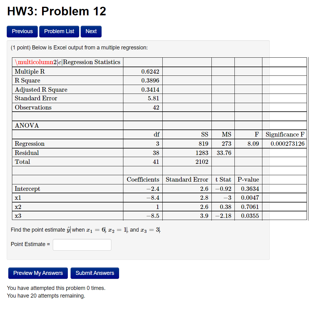 Solved HW3: Problem 12 Previous Problem List Next (1 point) | Chegg.com