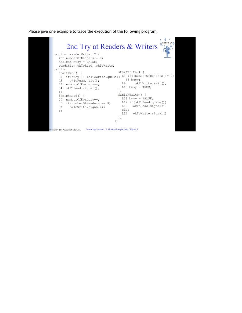 Solved Please Give One Example To Trace The Execution Of The 0060