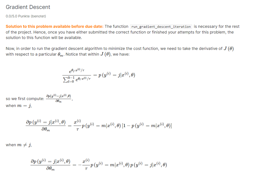 Solved Gradient Descent 0.0/5.0 Punkte (benotet) Solution to | Chegg.com