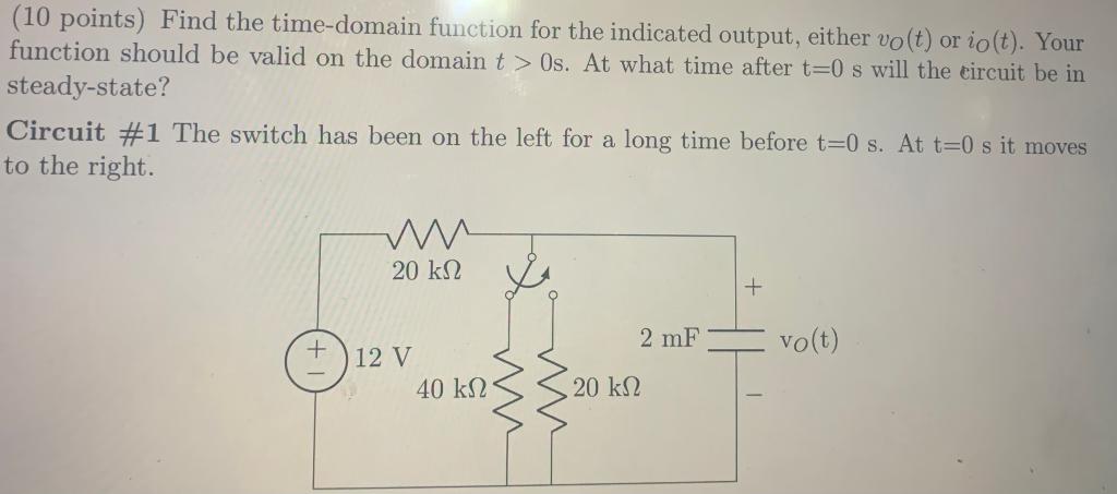 Solved (10 points) Find the time-domain function for the | Chegg.com