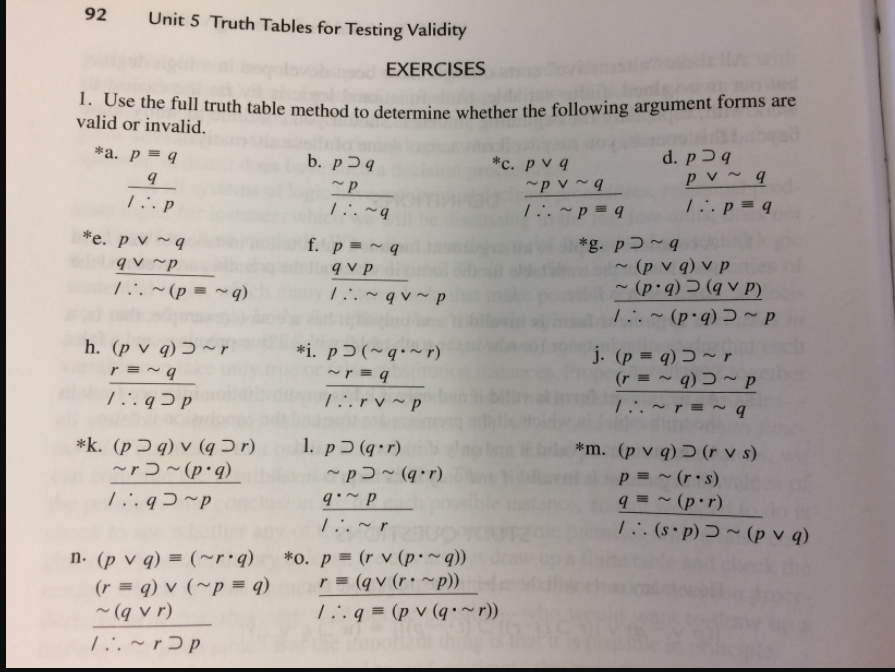 Solved EXERCISESUse the full truth table method to determine | Chegg.com