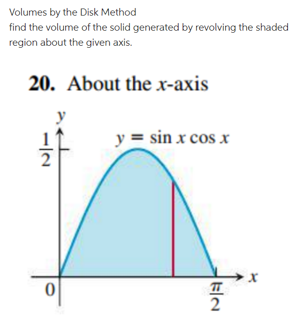 Solved Volumes by the Disk Method find the volume of the | Chegg.com