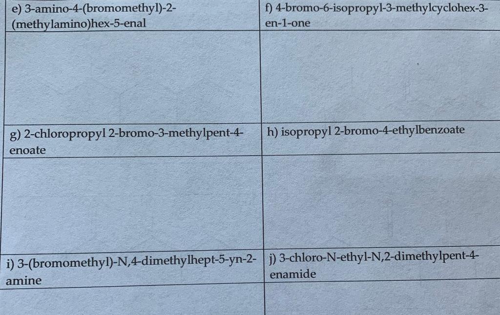 Solved e) 3-amino-4-(bromomethyl)-2- (methylamino)hex-5-enal | Chegg.com