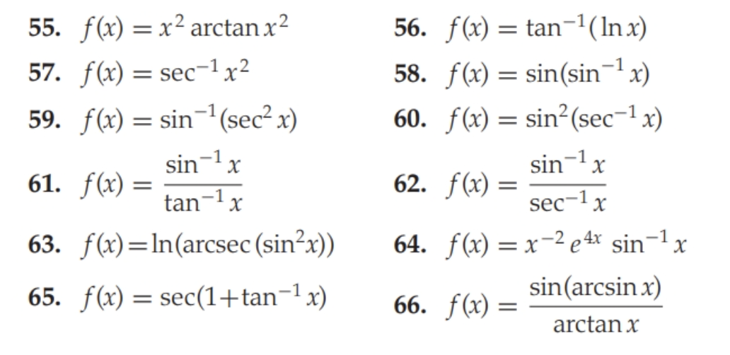 Solved Find the derivatives of each of the functions in | Chegg.com