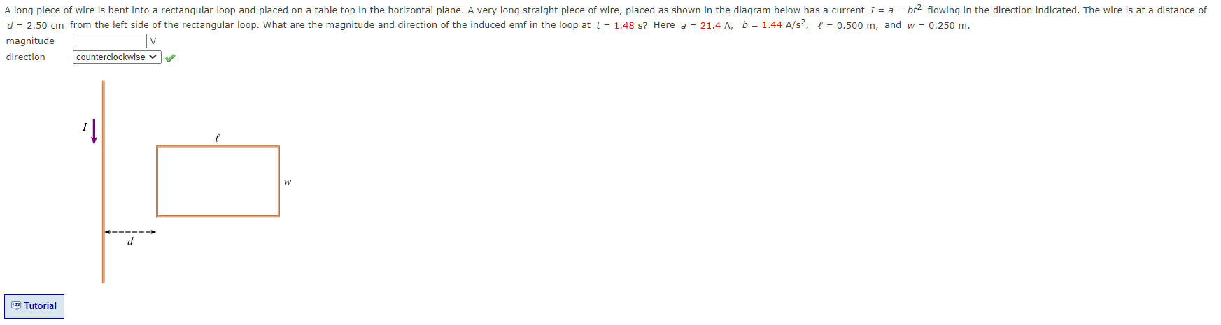 Solved A long piece of wire is bent into a rectangular loop | Chegg.com