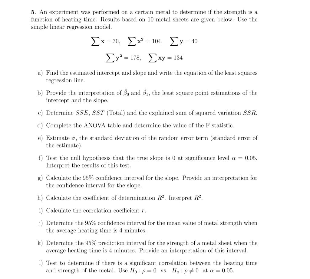 Solved 5. An experiment was performed on a certain metal to | Chegg.com