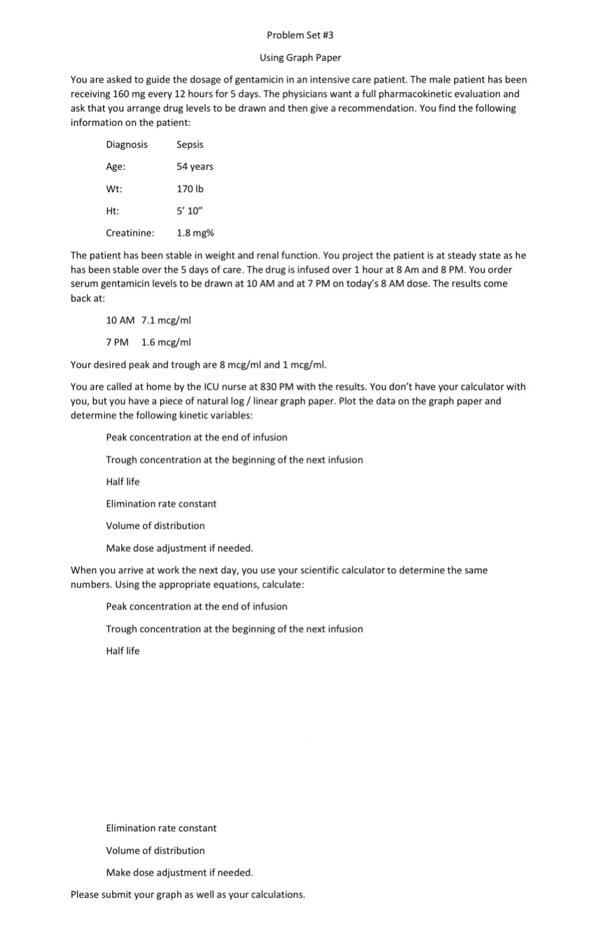 Solved Using Graph PaperYou are asked to guide the dosage of | Chegg.com