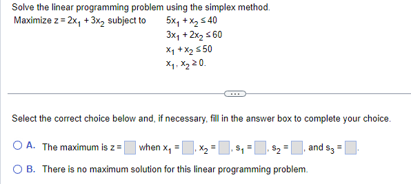 Solved Maximize z=2x1+3x2 subject to | Chegg.com