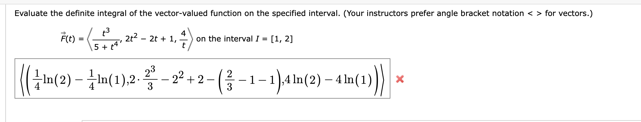 Solved Evaluate the definite integral of the vector-valued | Chegg.com