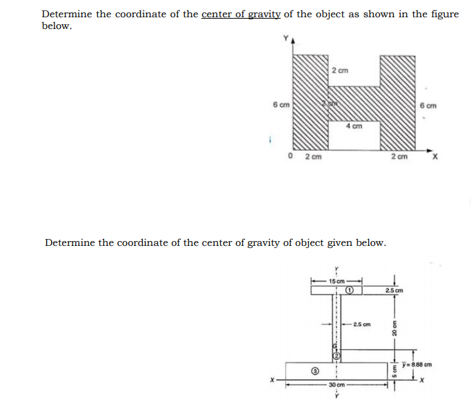 Solved Determine the coordinate of the center of gravity of | Chegg.com