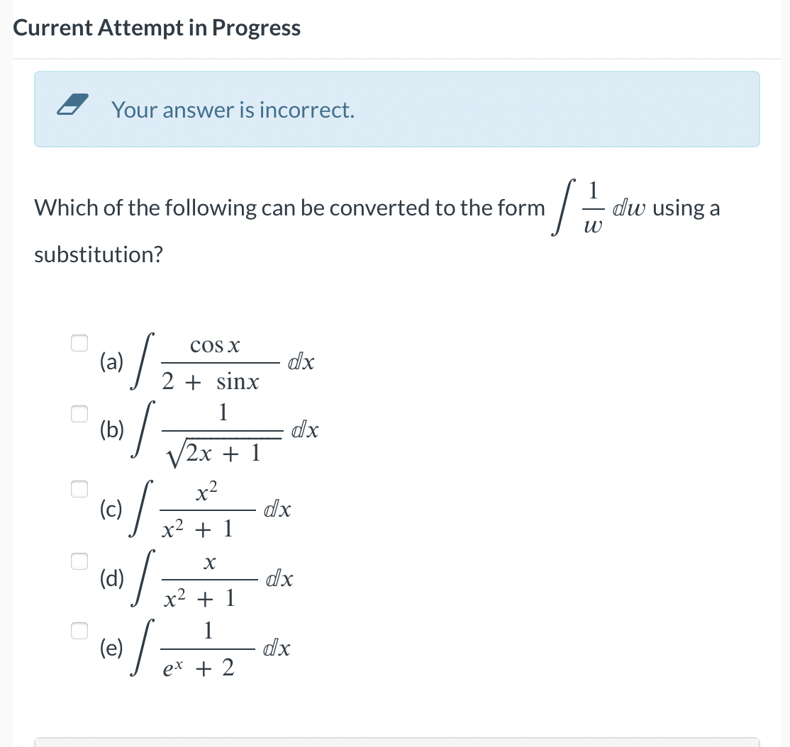 Solved Current Attempt in Progress Your answer is incorrect. | Chegg.com
