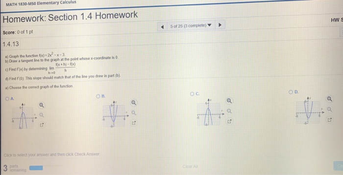 Solved MATH 1830-M50 Elementary Calculus Homework: Section | Chegg.com