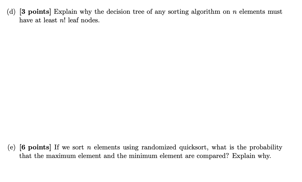 Solved (18 points] Explain... (a) [3 points) What is the | Chegg.com