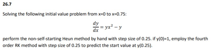 26.7 Solving the following initial value problem from | Chegg.com
