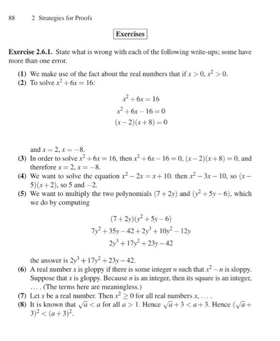 Solved 2 Strategies for Proofs Exercises Exercise 2.6.1. | Chegg.com