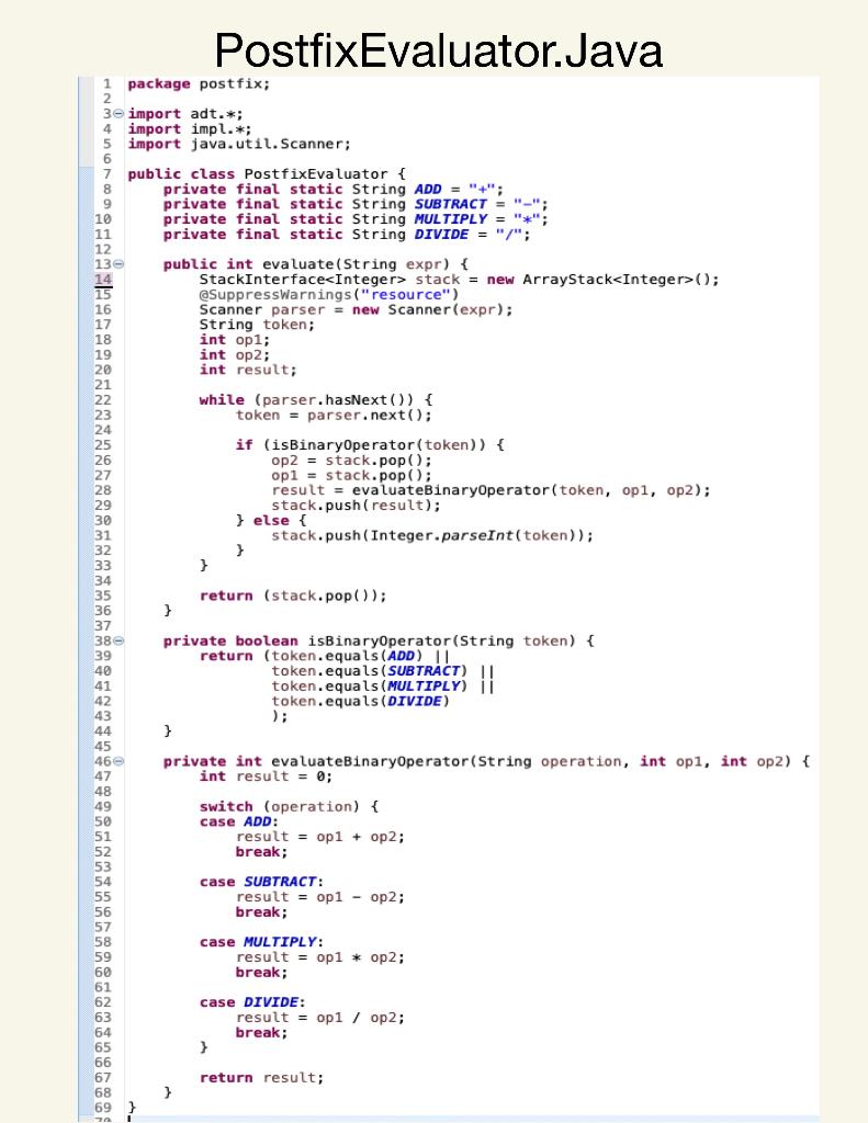 Solved Enhanced Postfix Evaluator Problem Description: In | Chegg.com