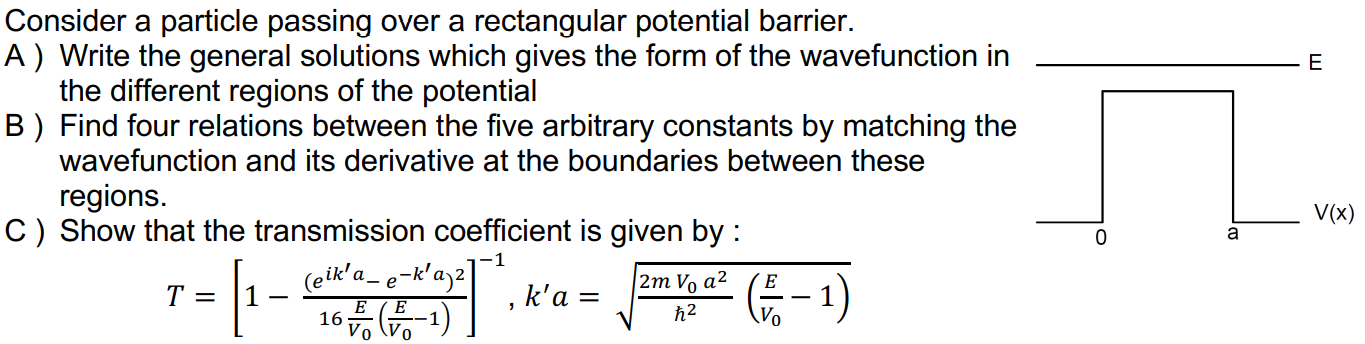 Solved Consider a particle passing over a rectangular | Chegg.com