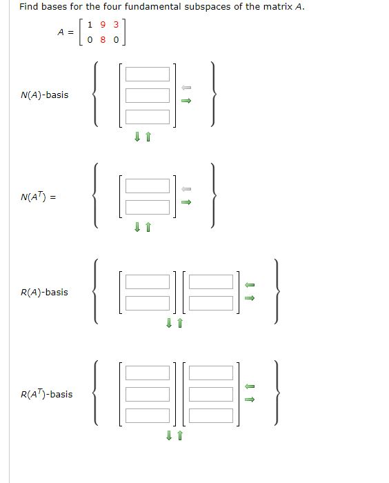 Solved Find bases for the four fundamental subspaces of the | Chegg.com