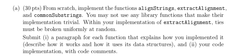 Solved 1. Recall that the string alignment problem takes as | Chegg.com