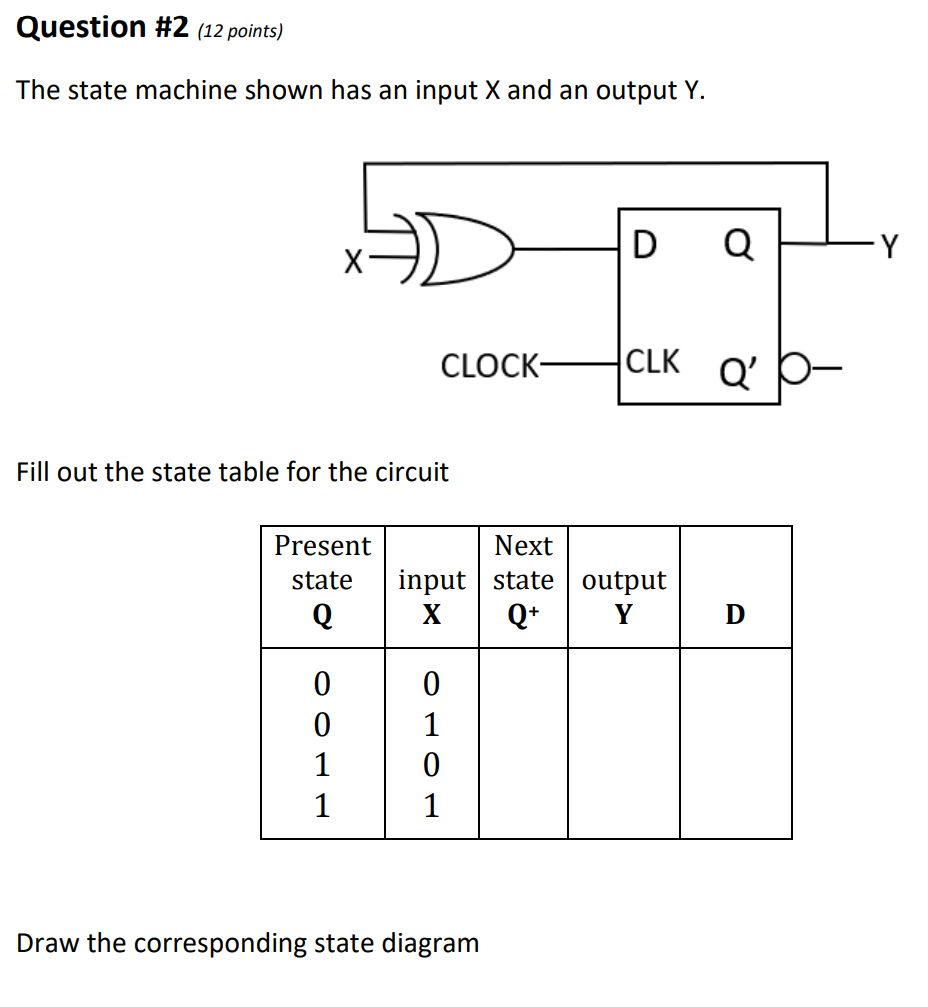 Solved The state machine shown has an input X and an output | Chegg.com