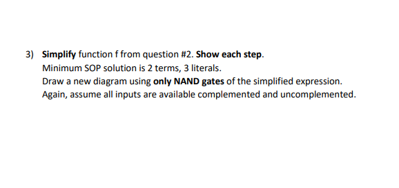 Solved 3 Simplify Function F From Question 2 Show Each 