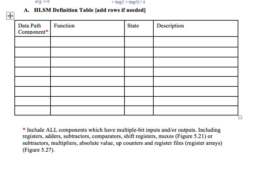 For the following problem: A. Given a complete a HLSM | Chegg.com