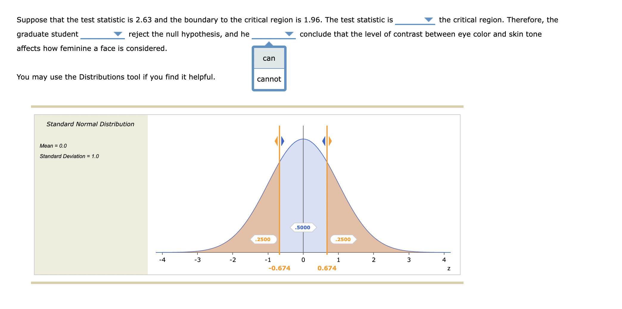 Solved Suppose that the test statistic is 2.63 and the | Chegg.com
