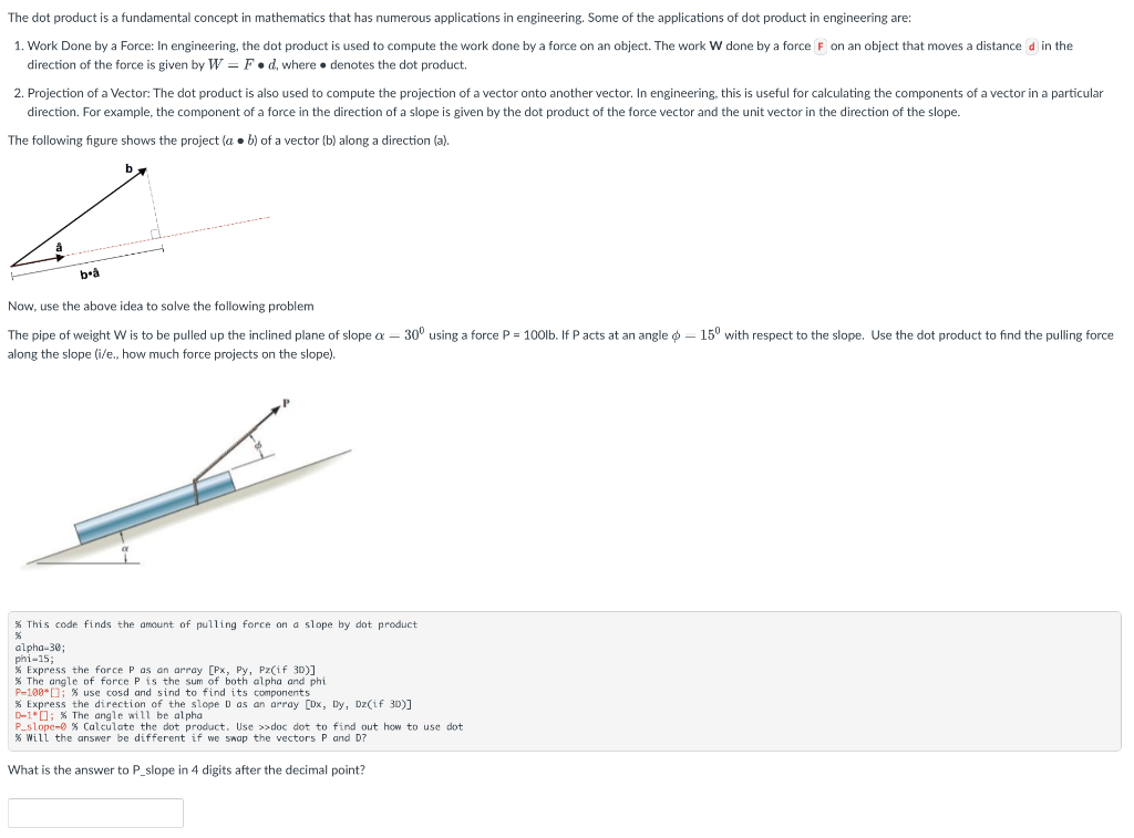 The dot product is a fundamental concept in | Chegg.com