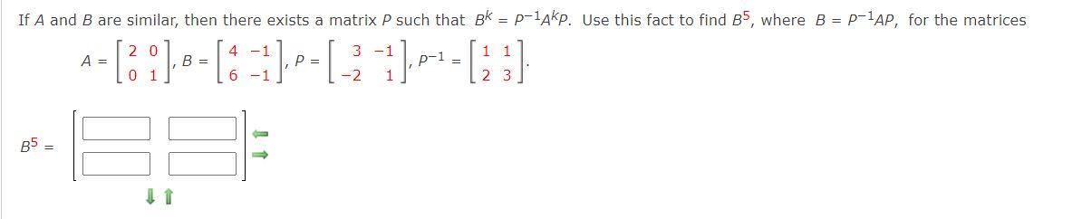 Solved If A and B are similar, then there exists a matrix P | Chegg.com