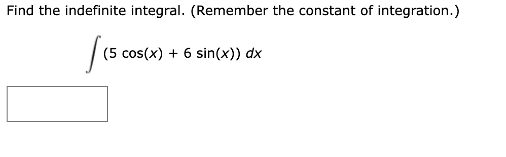 Solved Find the indefinite integral. (Remember the constant | Chegg.com