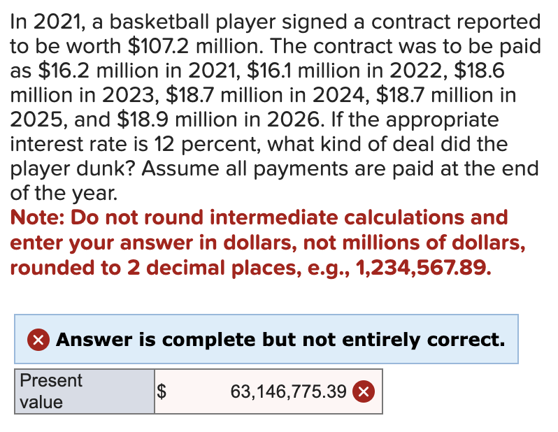 Solved In 2021 , a basketball player signed a contract | Chegg.com