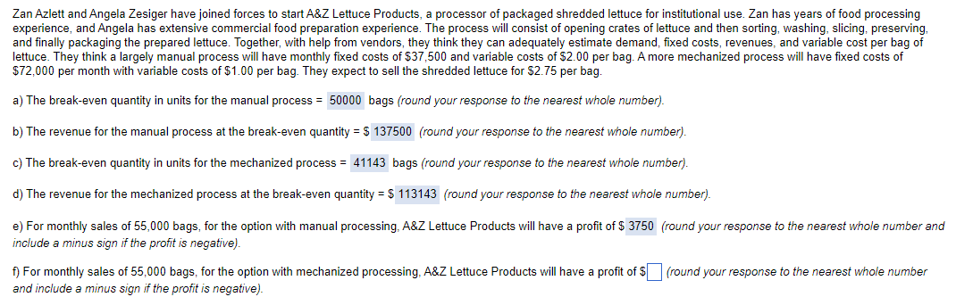 Solved Zan Azlett and Angela Zesiger have joined forces to | Chegg.com