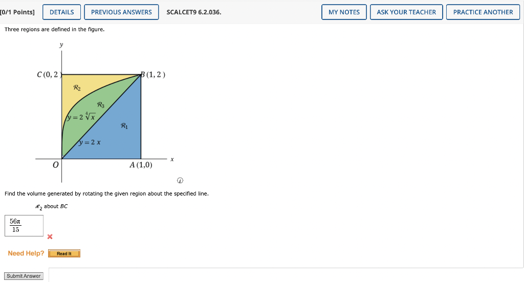Solved Three regions are defined in the figure. Find the | Chegg.com