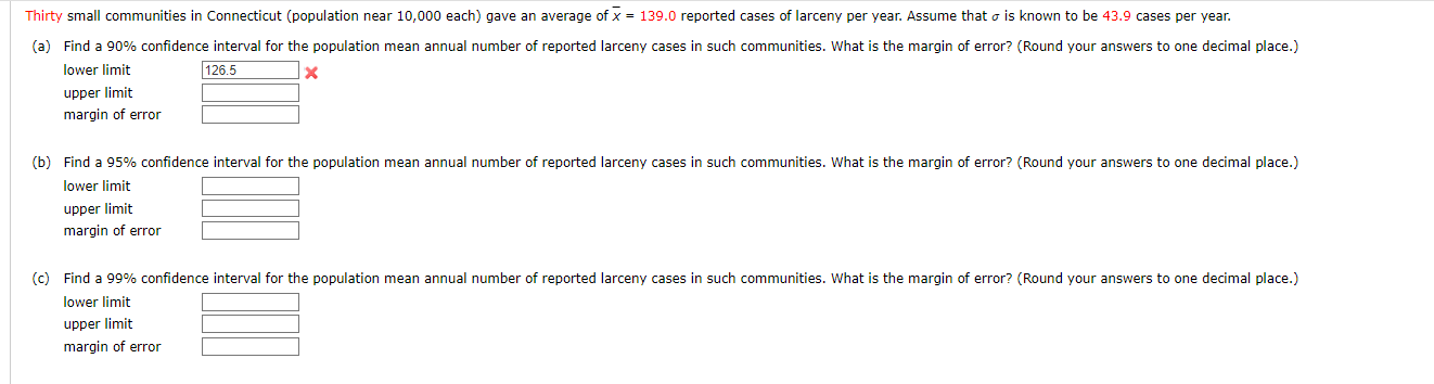 Solved lower limit upper limit margin of error lower limit | Chegg.com