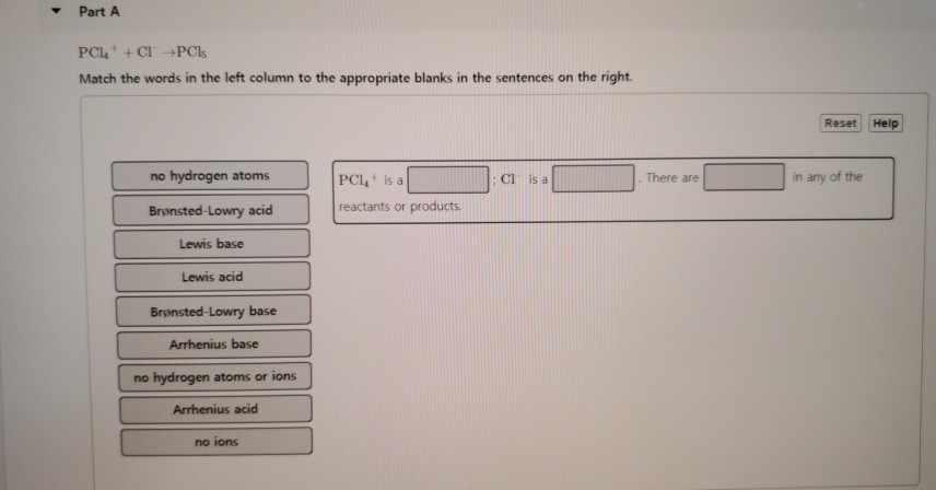 Solved Part A PCL +CI+PCL Match the words in the left column | Chegg.com