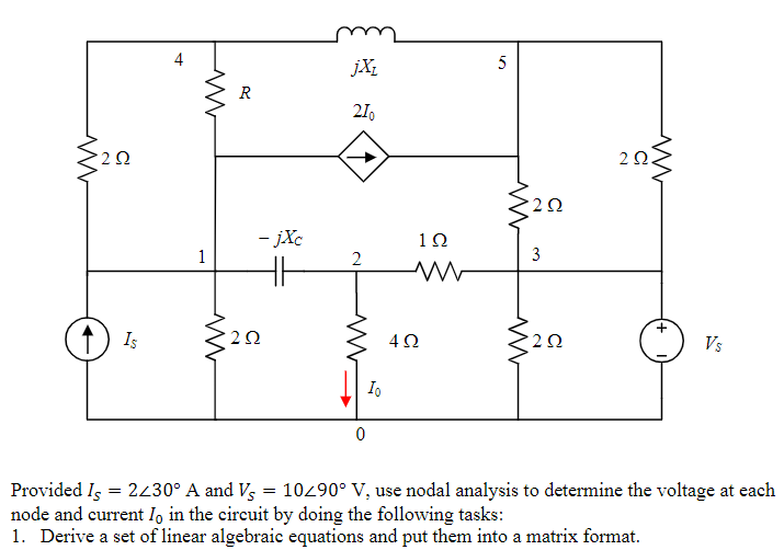 Solved Given R=1 ﻿Ohm X L=1 ﻿Ohm Xc= 2.5 ﻿OhmDerive a set of | Chegg.com
