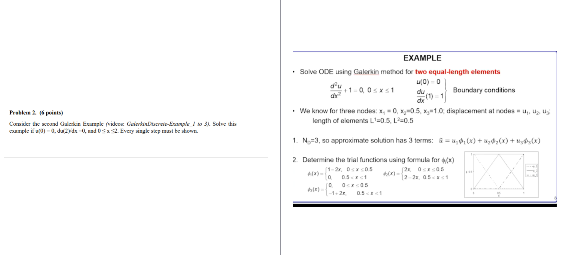 Solved Consider the second Galerkin Example | Chegg.com