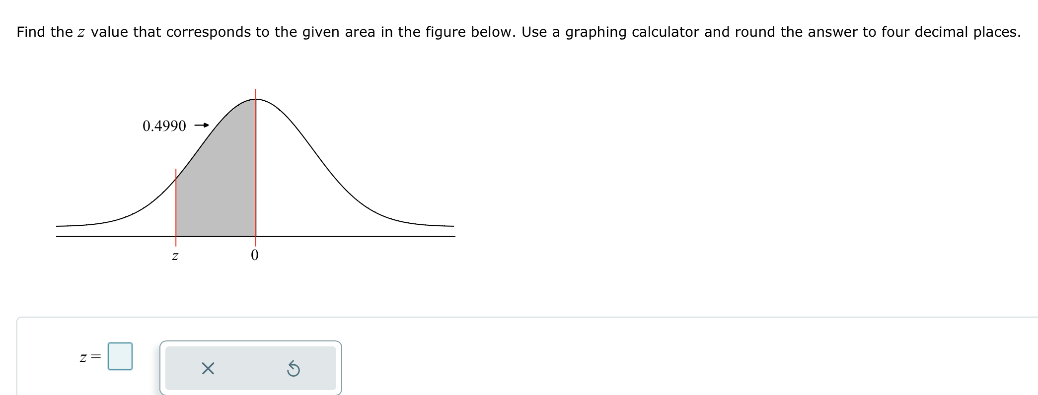 Solved Find the z value that corresponds to the given area | Chegg.com