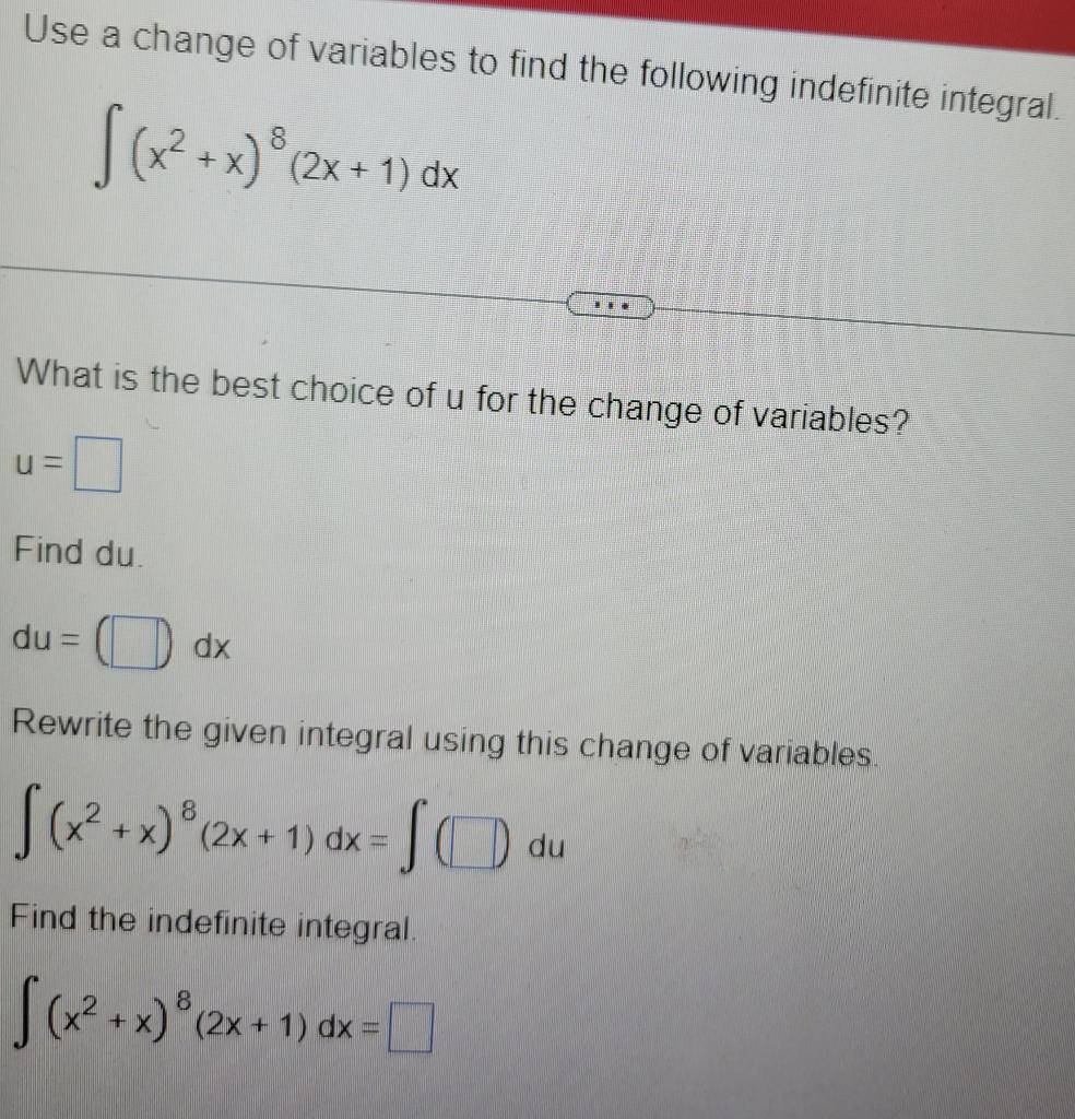 Solved Use a change of variables to find the following | Chegg.com