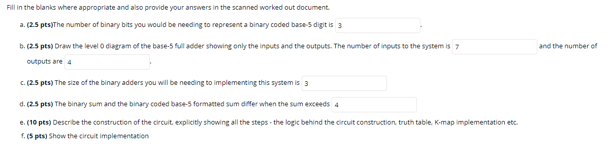 Solved for a base 5 number system design a binary logic | Chegg.com