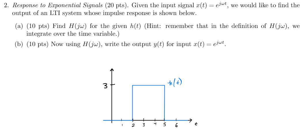 Solved ejut 2. Response to Exponential Signals (20 pts). | Chegg.com