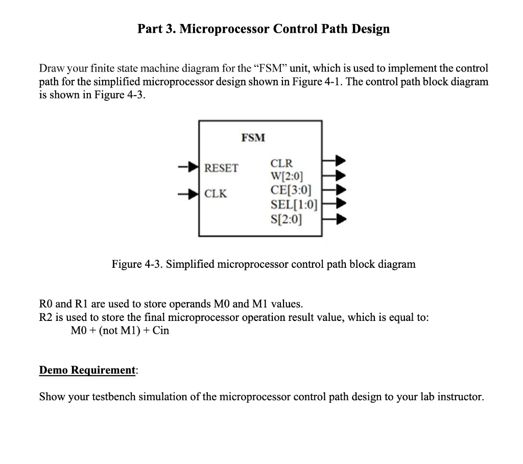 Lab4. Simplified Microprocessor Design The purpose of | Chegg.com