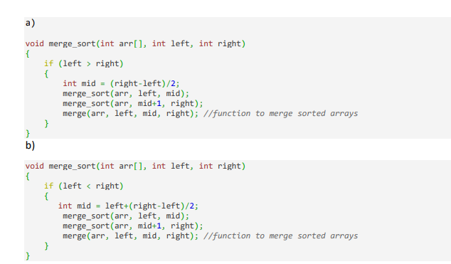 Solved 9. [10 points] Given the following sorted algorithms, | Chegg.com