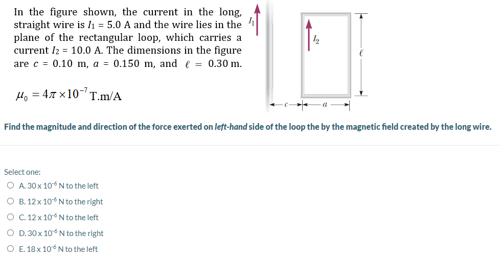 Solved In the figure shown, the current in the long, | Chegg.com