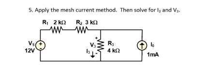 Solved 4. Apply the mesh current method. Then solve for I3 | Chegg.com